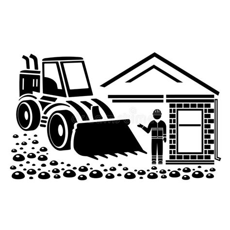 Vector Icon Of The Tractor Loader Logo Construction And Special