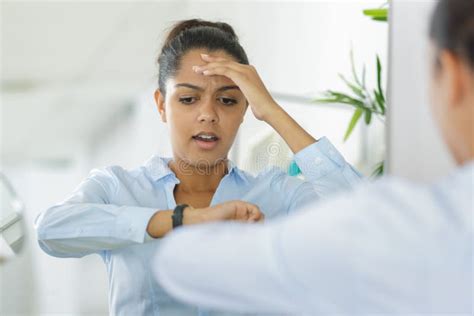Stressed Woman Late For Work Stock Image Image Of Depression Anxious 266719865