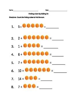 Counting On With Linking Cubes By D Ellis TPT
