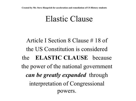 What Is The Elastic Clause Slideshare