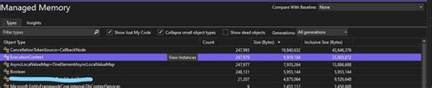 extremely large memory consumption in tolistasync when using cancellation token · issue