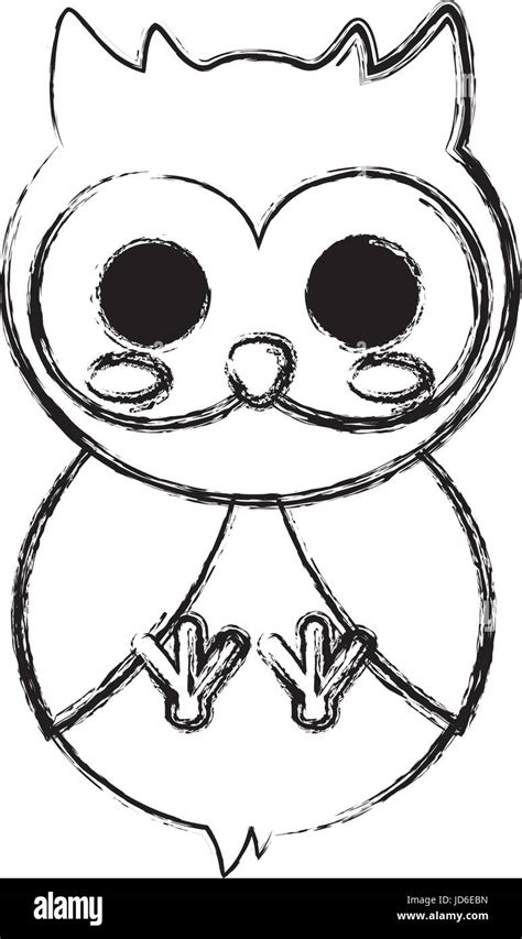 Kawaii Eule Symbol Auf Weißem Hintergrund Vektor Illustration Stock Vektorgrafik Alamy