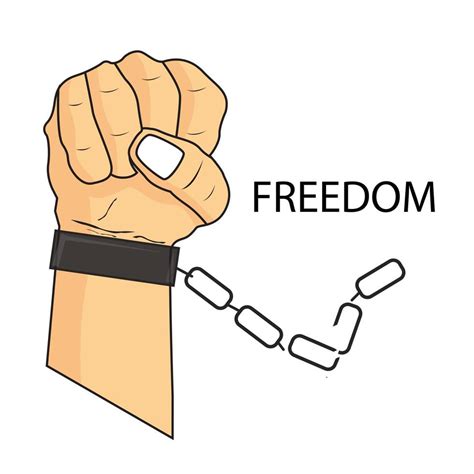 Hands Clenched With Torn Chains Or Shackles Symbol Of Revolution And Freedom The Concept Of