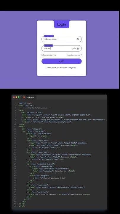 Modern Login Form Using Html Css Javascript Youtubeshorts Shorts Trending Viral