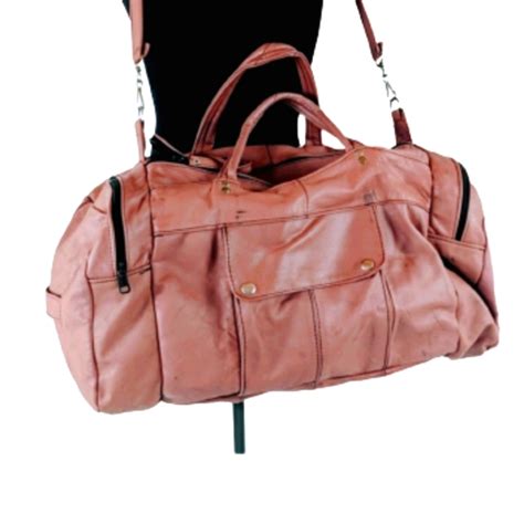 Vintage Bags Pink Leather Duffle Leather Patchwork Bag 7s Nostalgia