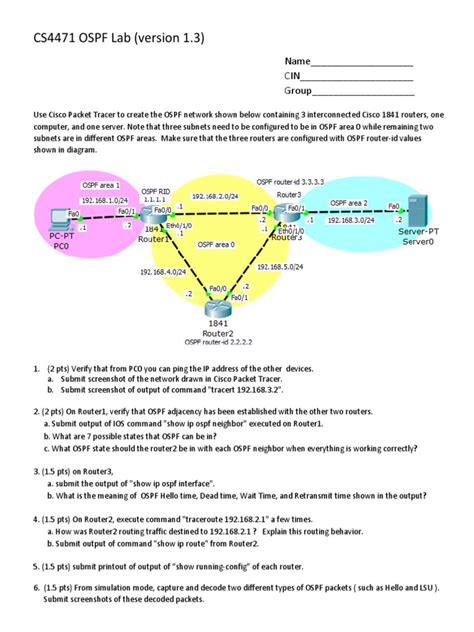 Cs4471 Ospf Lab Pdf