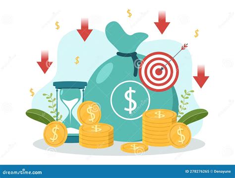 Cost Reduction Vector Illustration With Decrease Price Minimising Or Falling Rate Of Profit In