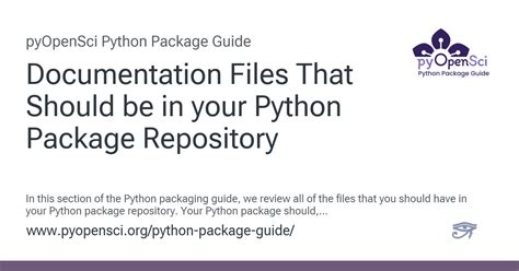 Documentation Files That Should Be In Your Python Package Repository
