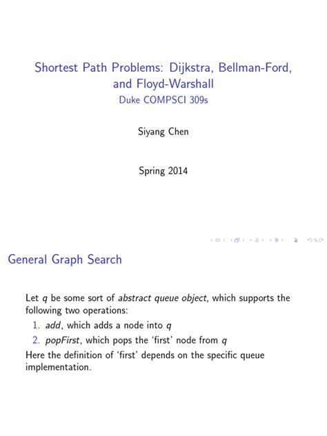 Shortest Path Algorithms Pdf Theoretical Computer Science Applied
