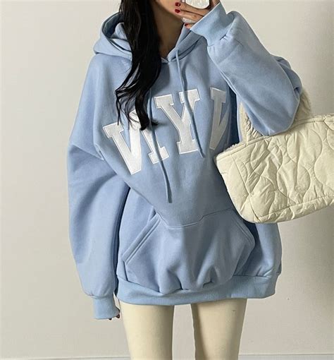 피치랩 구름기모 오버핏 Nyn 후드 맨투맨 자수 긴팔 티 남녀공용 커플 캥거루 겨울 빅사이즈 루즈핏 오버핏 티셔츠 위시버킷