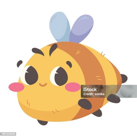귀여운 아기 꿀벌 투명한 배경에 큰 눈을 가진 땅벌 어린이와 유아를 위한 평면 만화 스타일의 벡터 일러스트 레이 션 0명에 대한 스톡 벡터 아트 및 기타 이미지 Istock