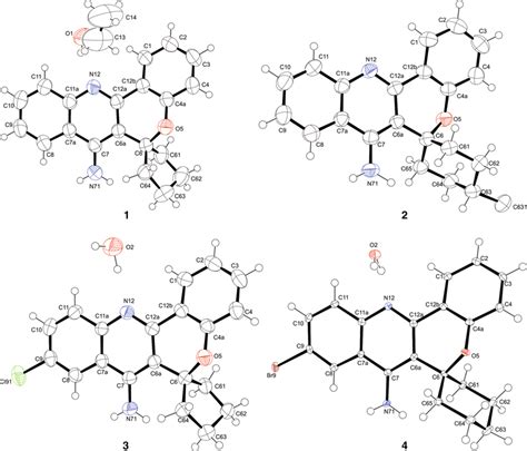 View Of The Asymmetric Unit Of The Compounds 14 Showing The Atom