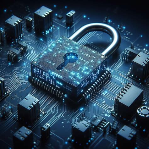 Digital Padlock For Computing System On Dark Blue Background Cyber
