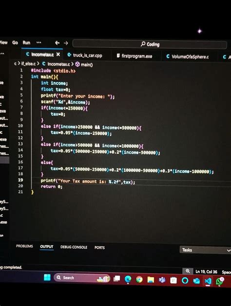 Aayush Sinha On Linkedin Created A Program Which Calculates The Income Tax Paid By An Employee To