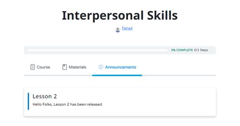 An Announcements” Tab Will Be Added On The Front End Of Every Course