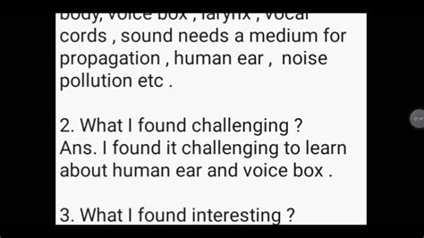 Learners Diary Of Class 8 Science Chapter 13 Sound Youtube