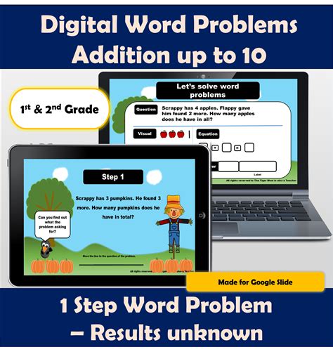 Digital One Step Addition Word Problems Up To 10 Results Unknown Addition Word Problems