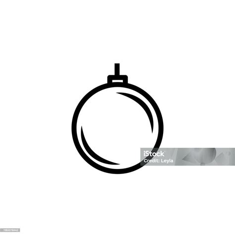 나무 공 라인 아이콘입니다 크리스트마스 장식 벡터 일러스트레이션은 흰색으로 격리되어 있습니다 웹 및 앱을 위해 디자인 된 트리 글로브 개요 스타일 디자인 Eps 10 0명에