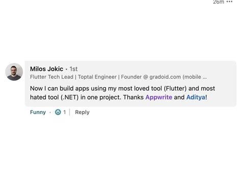 eldad a fux on linkedin flutter dotnet