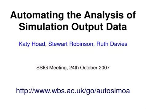 Ppt Automating The Analysis Of Simulation Output Data Powerpoint Presentation Id 4683801
