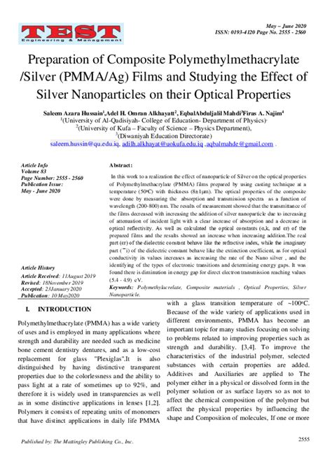 Pdf Preparation Of Composite Polymethylmethacrylate Silver Pmmaag