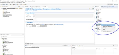 ccs launchxl cc2650 unable to create a semaphore code composer
