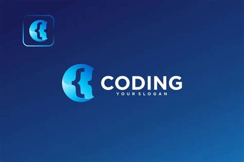 Logo Coding Vector Programmer Logo Icon Technology Symbol Code Logo
