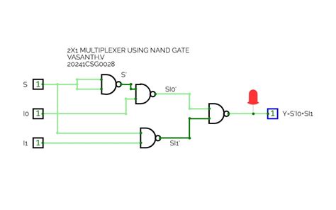 CircuitVerse X MULTIPLEXER USING NAND GATE