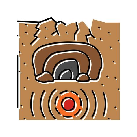 Collapse Earthquake Disaster Color Icon Vector Illustration 35275363