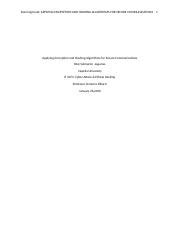 Applying Encryption And Hashing Algorithms For Secure Communications