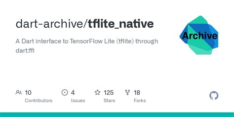 Github Dart Archivetflitenative A Dart Interface To Tensorflow Lite Tflite Through Dartffi