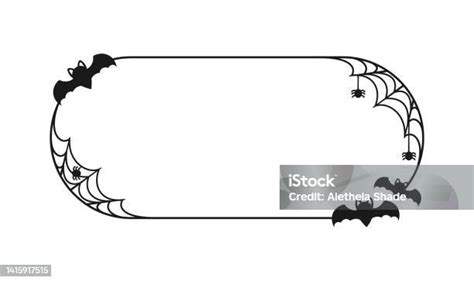 웹 테두리 프레임에 거미가있는 박쥐 할로윈 테마 프레임 프레임에 대한 스톡 벡터 아트 및 기타 이미지 프레임 섬뜩한 공포
