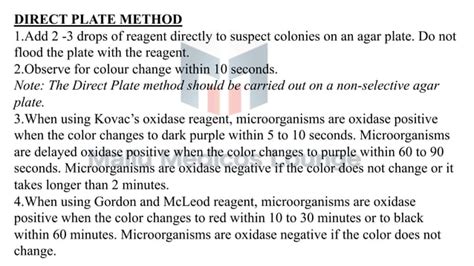 Oxidase Test Microbiology Pdf Chemistry Science