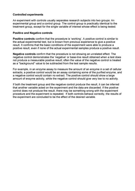8 Positive And Negative Controls Controlled Experiments An