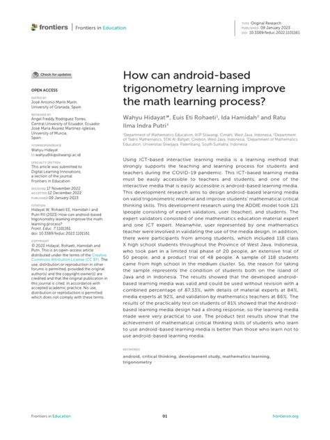 Q2 How Can Android Based Trigonometry Learning Improve The Math Learning Process Pdf