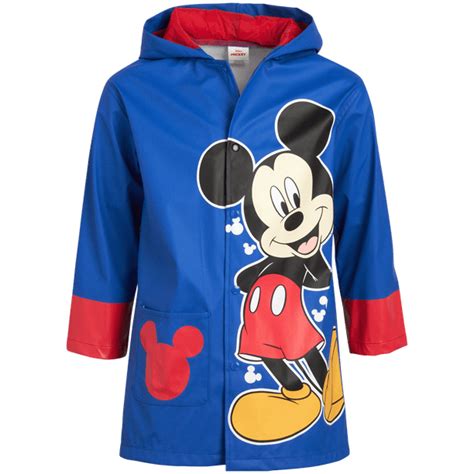 Disney Boys Mickey Mouse Jacket Waterproof Slicker Shell Raincoat 4