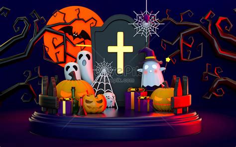 할로윈 만화 장면 배경 사진 및 창의적인 일러스트 무료 다운로드 Lovepik