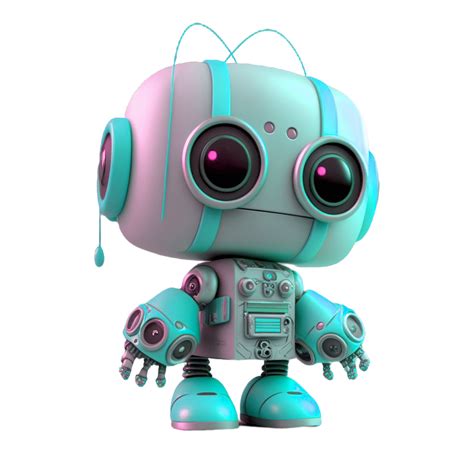 Adorable Blue Bots Small Cute Robots Generated By Ai 23841800 Png
