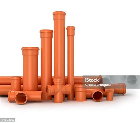 흰색 배경에 플라스틱 파이프 수도관3d 일러스트레이션 건설 산업에 대한 스톡 사진 및 기타 이미지 건설 산업 고요한 장면 공학 Istock