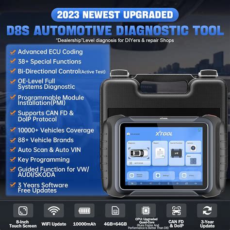 XTOOL D S Automotive Diagnostic Scan Tool Newest With Years Updates CAN FD DoIP ECU