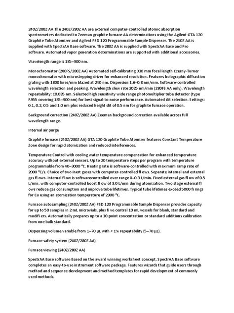 Graphite Furnace Atomic Absorption Spectrometric System Pdf Optics Applied And