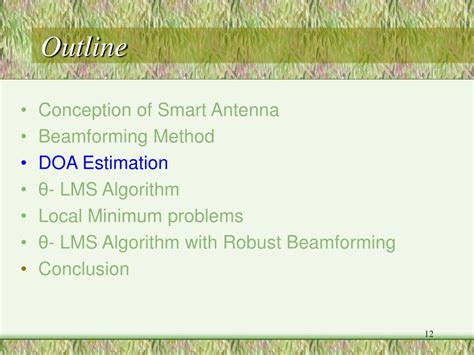 Ppt Analysis For Adaptive Doa Estimation With Robust Beamforming In Smart Antenna System