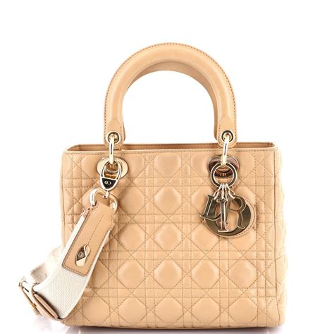 Christian Dior Lady Dior Bag Cannage Quilt Lambskin M… Gem