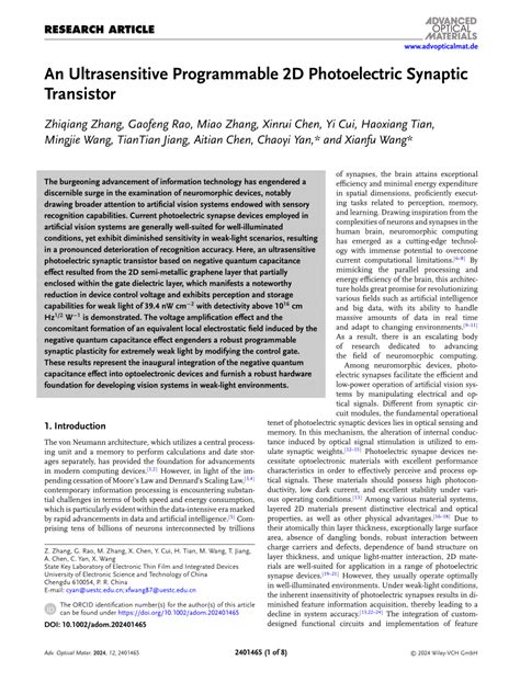 An Ultrasensitive Programmable 2d Photoelectric Synaptic Transistor