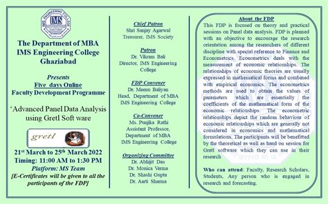 Online Fdp On Advance Panel Data Analysis Using Gretl Software