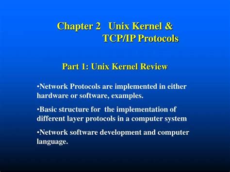 PPT Chapter 2 Unix Kernel TCP IP Protocols Part 1 Unix Kernel