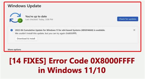 14 Fixes Error Code 0x8000ffff In Windows 1110 2023 Guide