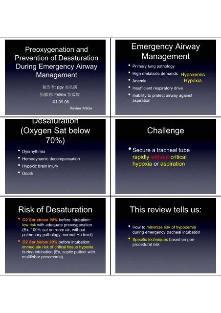 Emergency Airway Management Desaturation Oxygen Sat Below