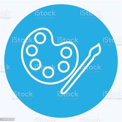 아이콘 페인팅 교육 기호에 적합합니다 파란 눈 스타일 편집 가능한 간단한 디자인 디자인 템플릿 벡터 간단한 그림 Diy에 대한 스톡 벡터 아트 및 기타 이미지 Istock