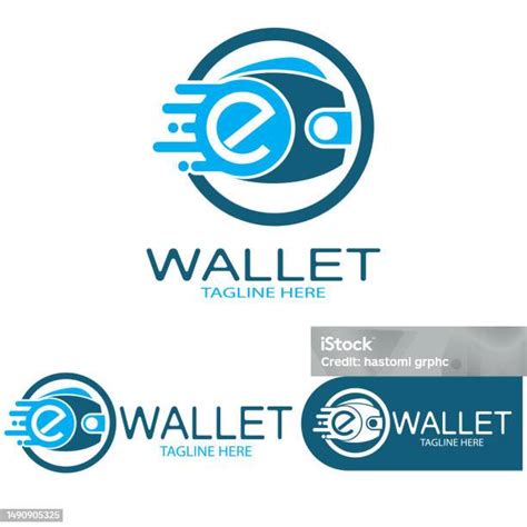 전자 지갑 디지털 화폐 저장 응용 프로그램 디지털 저축 디지털 화폐 거래 벡터를 위한 간단한 현대적인 개념의 전자 지갑 로고 디자인 일러스트레이션 아이콘 0명에 대한 스톡